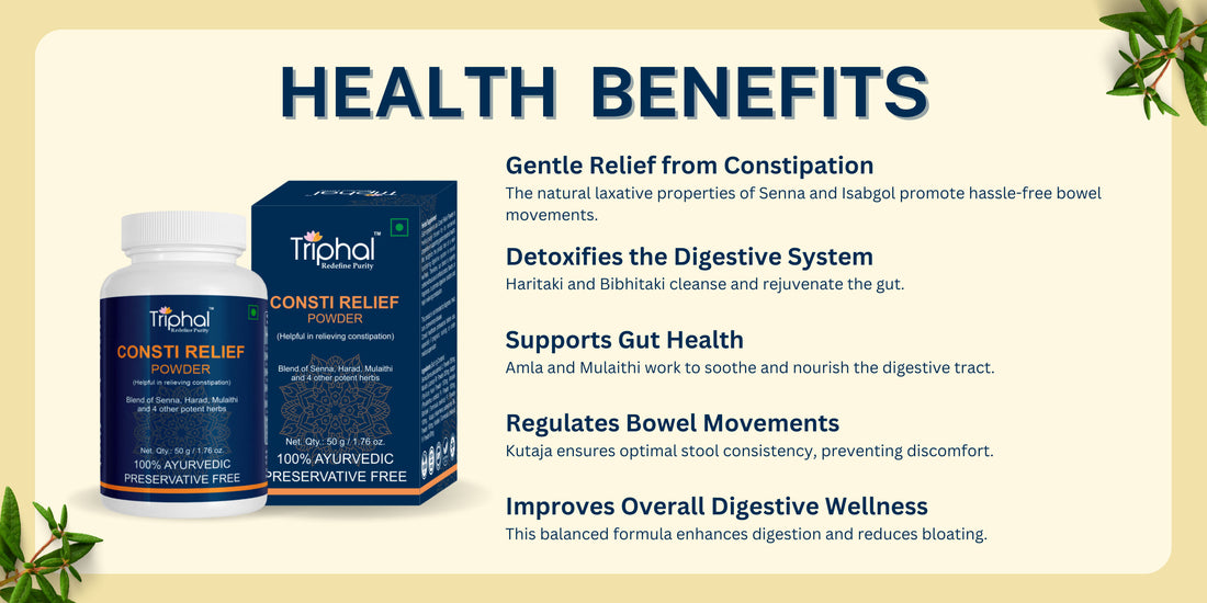 Buy Consti Relief Powder by Triphal Online - Blend of 7 Pure Herbs