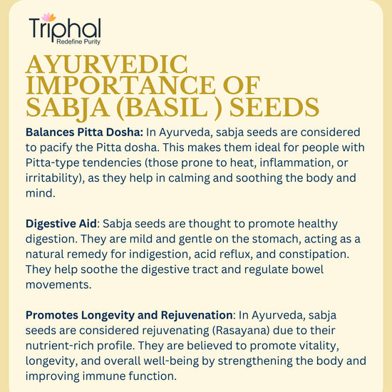 Sabja Seeds - Basil Seeds | Edible Grade | Clean and Sorted – Triphal